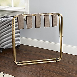 Silverwood Rhys Metal Folding Luggage Rack in Gold, Dark Brown