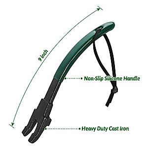 OLIGAI Grill Grate Lifter Gripper Kamado Grill Accessories,Cast Iron Grid Lifter for Big Green Egg,Grill Grate Lifter fit Most Charcoal Grills and Gas Grills,Grill Accessories for Moving Hot Plate