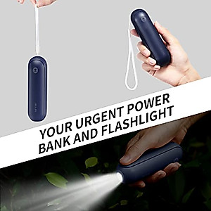 JISULIFE Portable Handheld Fan, Mini Pocket Hand Fan, Small Battery Operated 14-21 hours, USB Rechargeable Foldable Fan, Quiet Personal Fan with Power Bank, Flashlight for Indoor, Outdoor - Blue