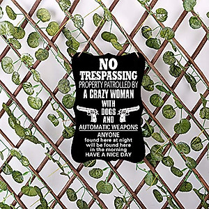 WaaHome Funny No Trespassing Signs Private Property Sign, 7.8''X11.8'' Safety & Privacy Warning Sign