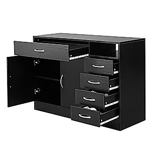 Black Bathroom Cabinet Bathroom Organizer Countertop Cabinet Organizer, Kitchen Cabinet Pantry Organizers and Storage Accent Buffet Sideboard for Living Room and Kitchen 41.34"L x 15.75"W x 29.13"H