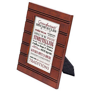 Grandparents' House Rules Wood Finish 8 x 10 Framed Wall Art Plaque