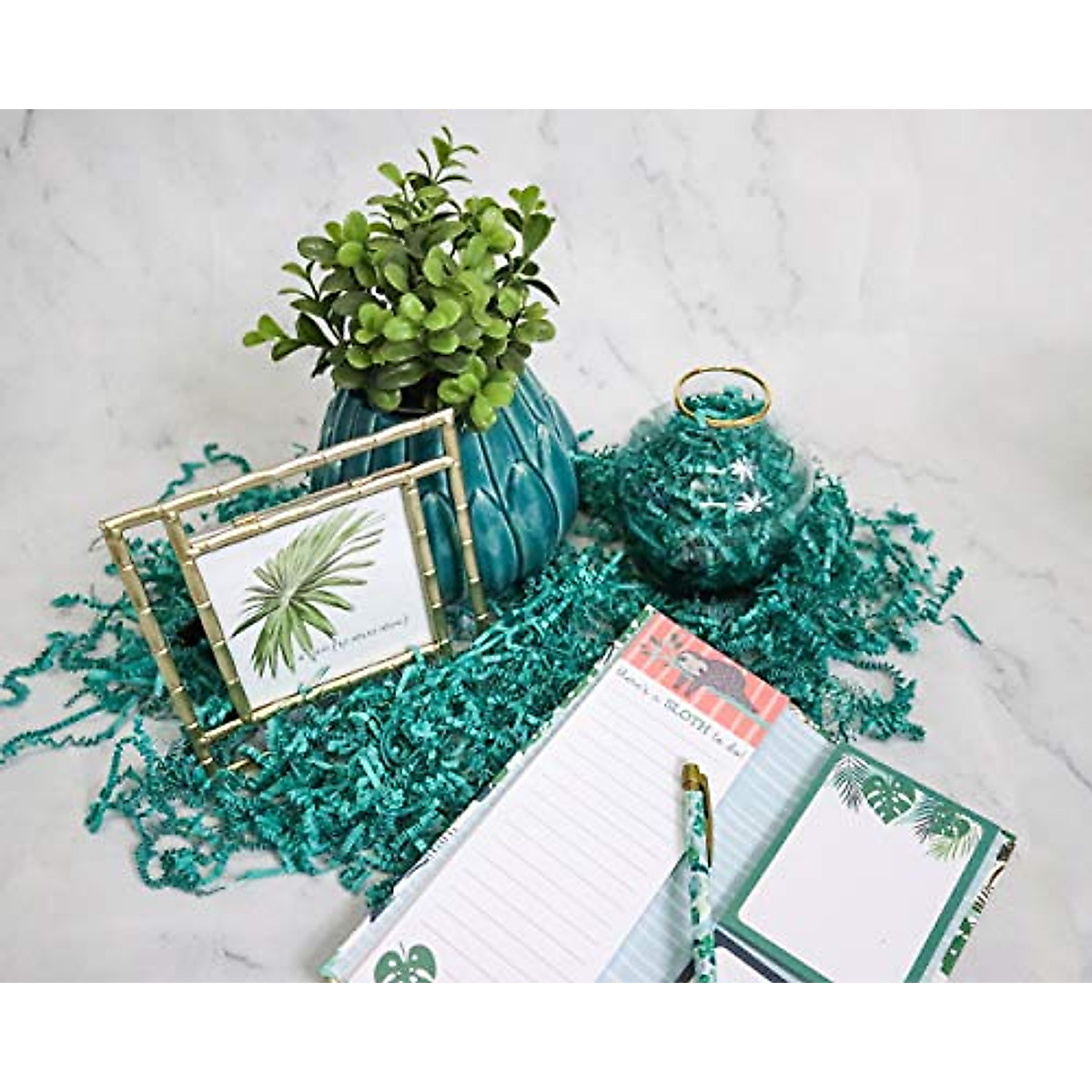 MagicWater Supply Crinkle Cut Paper Shred Filler (1 LB) for Gift Wrapping & Basket Filling - Teal