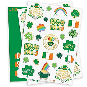 xo, Fetti St Patricks Day Decorations Tattoos - 50 styles | Shamrock Supplies, Kiss Me I'm Irish Party, Leprechauns