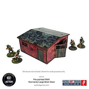 Micro Art Studio: WW2 Normandy Large Brick Shed HDF Prepainted Terrain