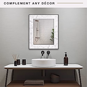 MCS 16x20 Inch Chevron, 22x26 Overall Size, Marble Mirror, 22 x 26 Inch,