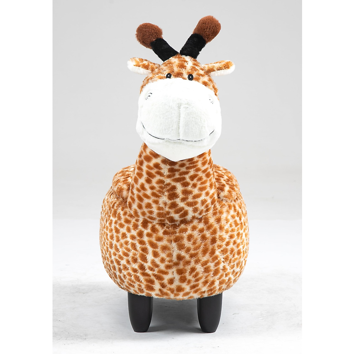 Home 2 Office Geno The Giraffe Ottoman with Storage for Kids' Bedroom, Playroom, Nursery or Recreation Room Decor, Soft Animal-Shaped Toddler Furniture with Wooden Legs