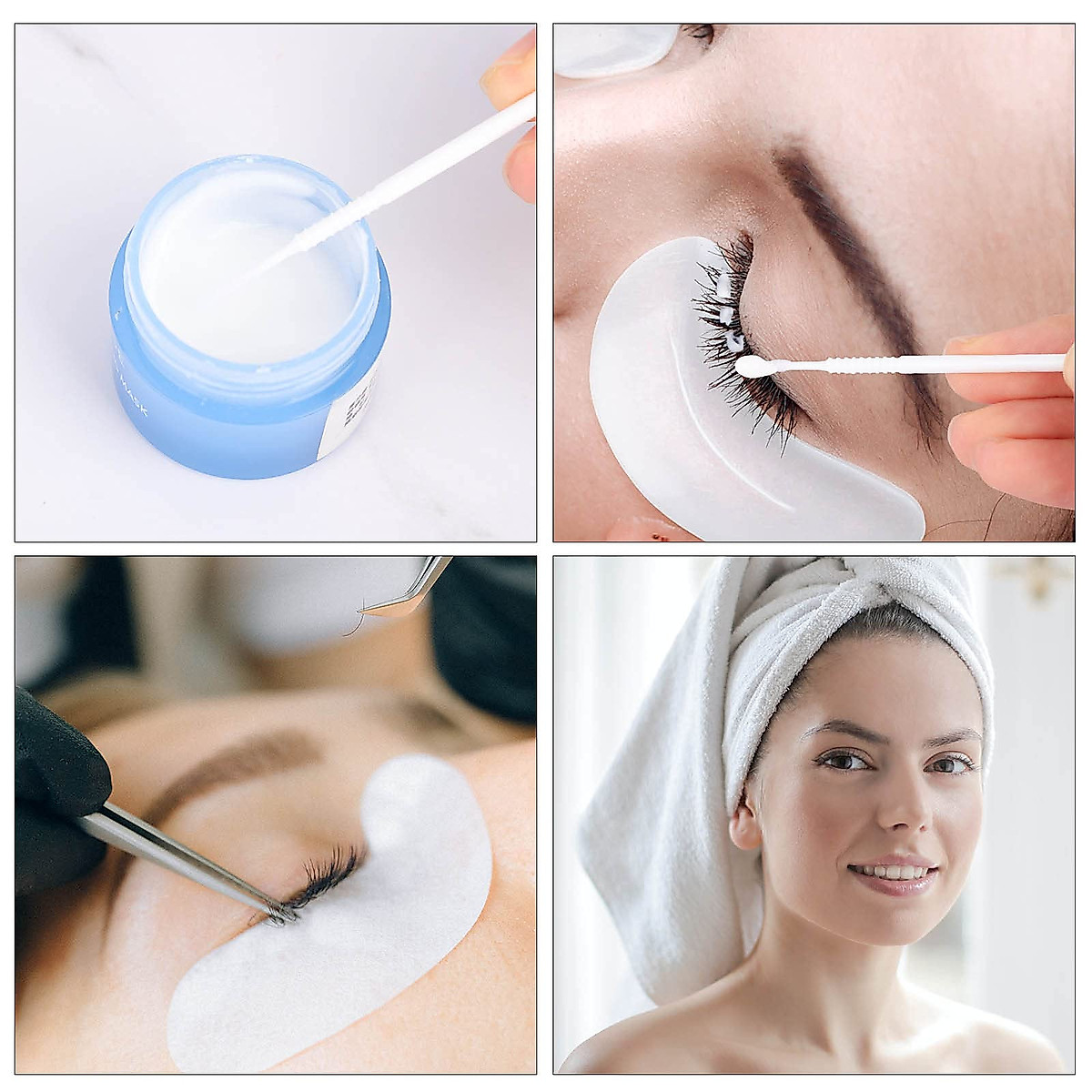 Dming 200 Pieces Disposable Micro Brush Applicator Microswabs for Eyelash Extension Removing Tools, Mini Cotton Swab Brushes for Makeup and Personal Care (White)