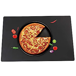 KimTin 23.62" by 15.75" Extra Large Mulitpurpose Silicone Placemat,Countertop Protector, Kitchen Counter Mat, Table Mat, Heat Resistant, Washable, Non Slip (Black)……