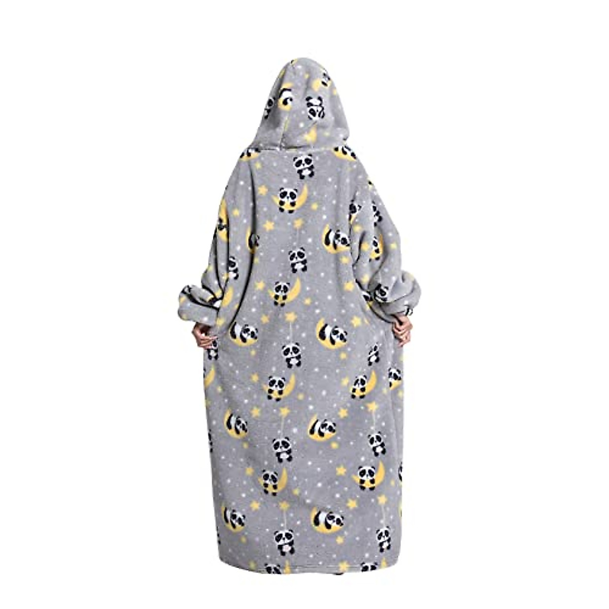 Oversized Blanket Hoodie - Wearable Blanket Adult Giant Hoodie Cozy Sweatshirt for Adults Women Men, Gift,Snuggle Fuzzy Sherpa Fleece Hoodie with Zipper and Giant Pocket