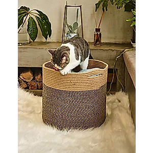 Goodpick Large Black Jute Rope Basket (Set of 2)