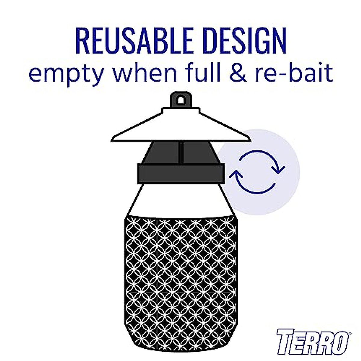 TERRO T380 Outdoor Reusable Fly Magnet Fly Trap - Poison Free Fly Killer and Trap with Bait
