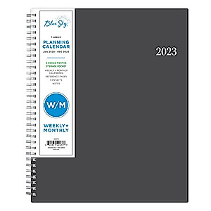 Blue Sky 2023 Weekly and Monthly Planner, January - December, 8.5" x 11", Flexible Cover, Wirebound, Passages (142073)
