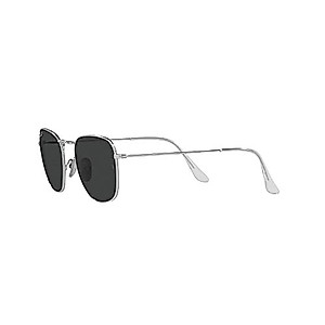Ray-Ban Men's RB8157 Frank Titanium Square Sunglasses, Silver/Black Polarized, 48 mm