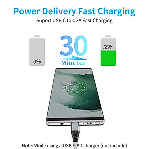 6FT USB C to C Cable, 2-Pack USB C to USB C Charger Cable PD Fast Charging 60W Type C to Type C Cord for iPhone 16 15 Pro Max, Samsung Galaxy S24 A35, Google Pixel 9, Moto G, Braided USBC to USBC