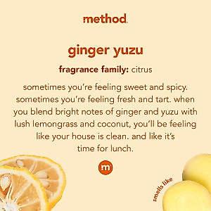 method Squirt + Mop Hard Floor Cleaner, ginger yuzu, 25 ounce, 6 pack, Packaging May Vary