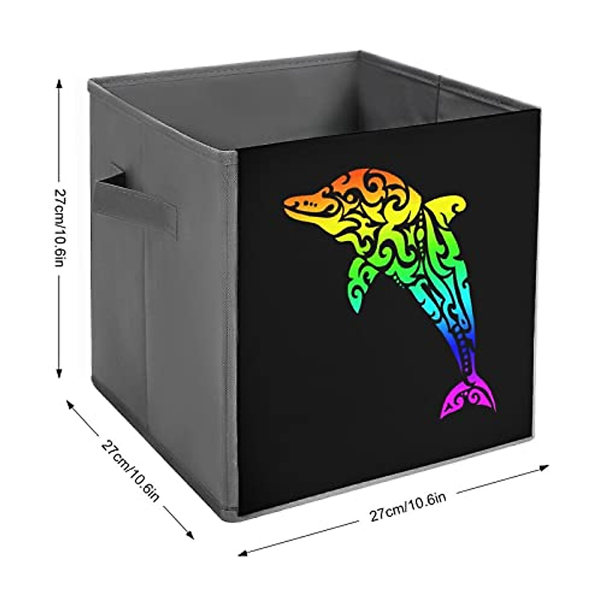 Rainbow Dolphin Collapsible Storage Bins Basics Folding Fabric Storage Cubes Organizer Boxes with Handles