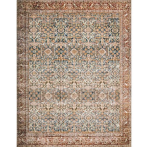 Loloi II Layla Ocean/Rust 7'-6" x 9'-6" Area Rug