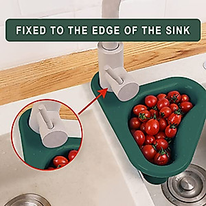 OFCTACK Swan Drain Strainer Basket 2 Pack Plastic Kitchen Garbage Disposal Stopper Sink Corner Accessories for Faucets Diameter Max 1.8 inches, Green