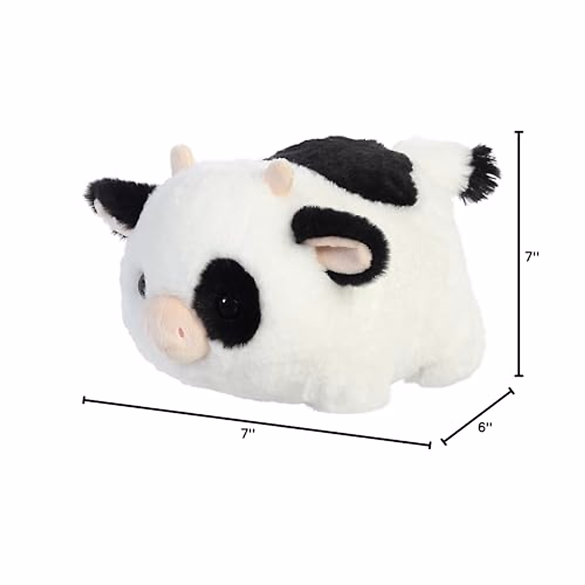 Aurora® Adorable Spudsters™ Tutie Cow Stuffed Animal - Comforting Cuddles - Playful Companions - White 10 Inches