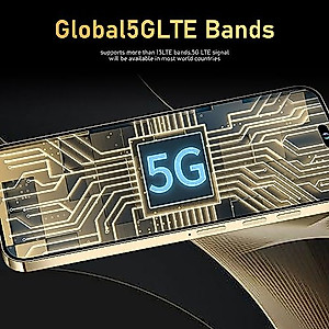 i15Ultra Cheap Unlocked Smartphone, 7.3Inch Original Incell HD Capsule Screen, 16GB RAM 1TB ROM, 5G Global Version Mobile Phones for Outdoor Adventure,Gold-1TB