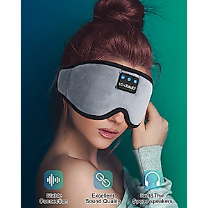 Sleep Mask with Bluetooth Headphones,LC-dolida Sleep Headphones Bluetooth Sleep Mask 3D Sleeping Headphones for Side Sleepers Best Gift and Travel Essential (Grey)