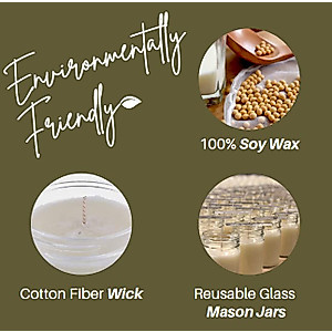 Nika's Home Pine Soy Candle 12oz Mason Jar Non-Toxic White Soy Candle-Hand Poured Candle- Handmade, Long Burning 50-60 Hours Highly Scented All Natural, Clean Burning Large Candle Gift Décor