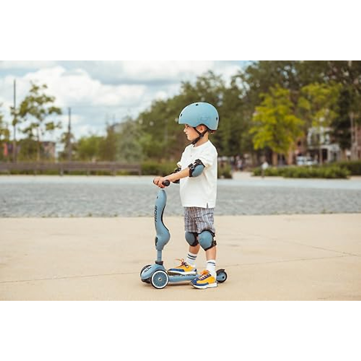 Scoot & Ride 2-in-1 Ride-On & Stand Kids Scooter, Ages 1 to 5, Highwaykick 1, Steel