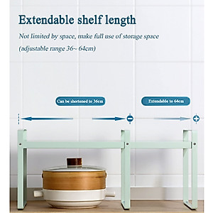 LEAYAN Under Sink Storage Rack, 2-Tier Under Sink Shelf Rack Ideal for Kitchen Countertop and Undercounter Sink Storage Under Sink Rack Shelf, White 64x28x26cm