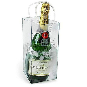 Ice Wine Bag Portable Collapsible Clear Wine Pouch Cooler with Handle for Party,Outdoor,Champagne,Cold Beer,White Wine,Chilled Beverages,Iced Drinks 3 Pack (2)