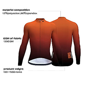 Lo.gas Cycling Jersey Men Long Sleeve Bike Shirt Full Zip with Pockets Moisture Wicking Bicycle Clothes