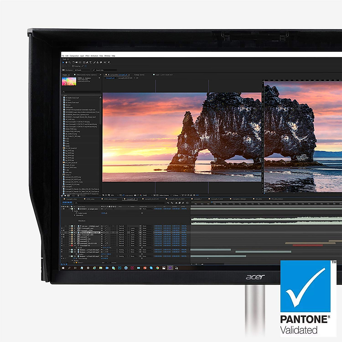 Acer ConceptD CP3 CP3271K Pbmiippruzx 27" UHD 4K (3840 x 2160) IPS G-SYNC Compatible Monitor, Pantone Validated, VESA Certified DisplayHDR400, DCI-P3, Delta E<1 (2 x DP, 2 x HDMI & 4 x USB 3.0 Ports)