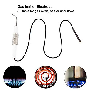 Ranvo Igniter Electrode, Durable BBQ Igniter Kit, Sturdy Ceramic + Ferrochrome Aluminum Material for Gas Oven Stove Heater Home