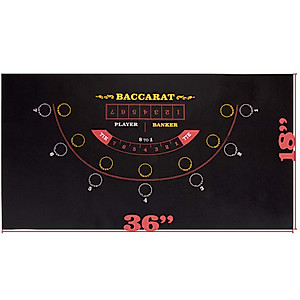 Mini Baccarat Table Felt Layout - Includes Bonus Reference Card!