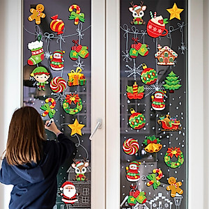 Estune 72 Pcs Merry Christmas Bulletin Board Set Winter Decoration Set Christmas Tree Candy Wreath DIY Cardstock Paper Cutout Holiday Borders Bulletin Teacher Supplies