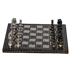 Premium Brass Luxury Large Chess Set for Adults and Kids Collectible Brass Chess Board Game Chess Set Decorative Chess Piece (14X14X5 Inches)