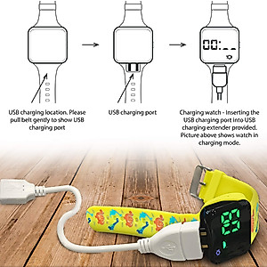 ATHENA FUTURES Potty Training Chart for Toddlers - Cars and Racer Design and Potty Training Count Down Timer Watch With Lights And Music - Dinosaur Yellow