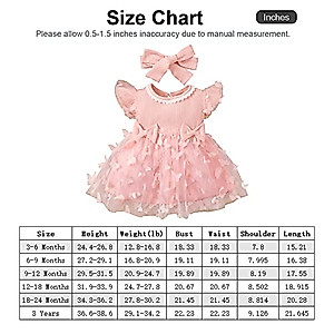 PATPAT 2pcs Baby Girl Ribbed Knit Flutter-Sleeve Splicing 3D Butterfly Applique Tulle Dress with Headband Set Pink 6-9 Months