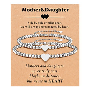 UNGENT THEM Daughter Gifts from Mom Mother Daughter Bracelets Back to School Mommy and Me Jewelry Valentine's Day Mothers Day Birthday Christmas Gifts for Mom from Daughters