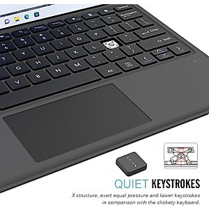 Arteck Microsoft Surface Pro Keyboard Type Cover, Ultra-Slim Portable Bluetooth Wireless Keyboard for Latest Surface Pro 10, Pro 9, Pro 8, Pro X with Touchpad Built-in Rechargeable Battery