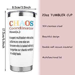 Moyel Thank You Gifts for Women 20Oz Travel Tumbler Cup Coffee Mug Chaos Coordinator Gifts for Her Birthday Christmas Inspirational Gifts for Mom Friends Female Teachers Coworkers Boss Nurse