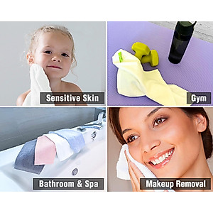 SUMMERMIA 12 Pack Washcloths 13" x 13" - Soft Wash Cloths for Your Face Towel, Wash Cloths for Your Body (White + Gray)