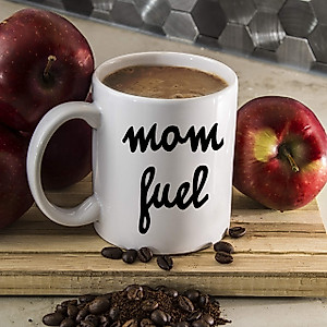 Funny Mugs, LOL Mom Fuel, Mom Juice - 11 oz Coffee Mug and 15 oz Stemless Wine Glass - New Moms, Mother's Day, and Birthdays