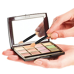 CHEFBEE 80pcs Eyeshadow Applicators with Container, Disposable Dual Sides Eyeshadow Sponge Brushes Makeup Applicators(Black)