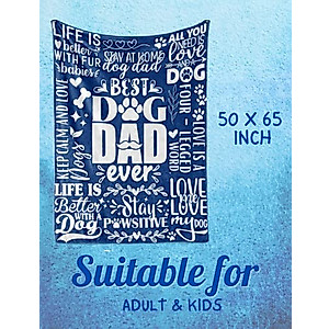 InnoBeta Dog Dad Flannel Fleece Blankets Throws for Dog Lovers, Best Dog Dad Ever Gifts, Perfect for Father's Day Birthday Christmas Thanksgiving, Purple, 50" x 65"