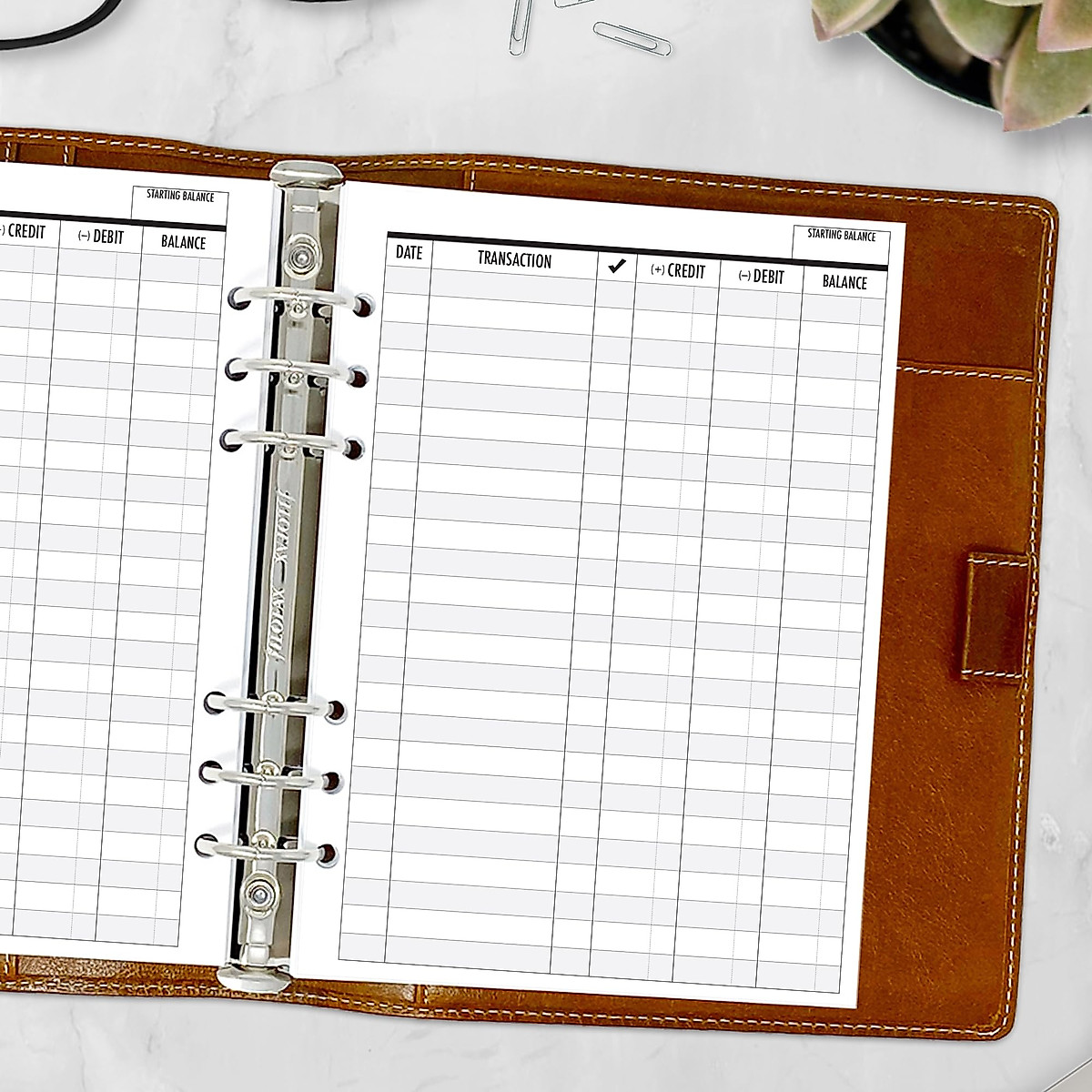 A5 Checkbook Registers Planner Insert Refill, 5.83″ x 8.27″, Fits 6-Rings Binders - Filofax, LV GM, Moterm, Choose Quantity