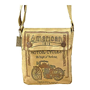 American Glory Canvas Unisex Vintage Look American Cycle Crossbody Handbag