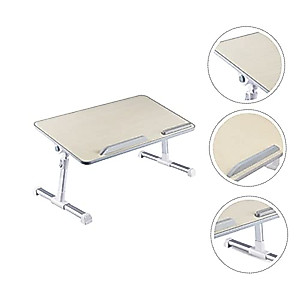 USHOBE 1pc Adjustable Computer Desk Desktop Bookcase Metal Tray Couch Tray Mini Size Breakfast Tray Foldable Bed Desk Stand up Office Wooden Desk Office Table Student Study Table The Bed