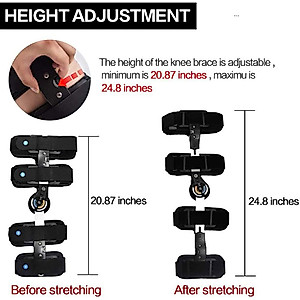 PHASFBJ Hinged ROM Knee Brace, Knee Immobilizer Breathable and Lightweight Knee Support with Adjustable Locking for Men & Women ACL Ligament Injuries Arthritis Knee Joint Pain Relief,Gray