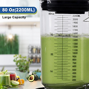 CRANDDI Smart Commercial Blender Digital Touch Screen with Removable Cover, 80oz Capacity, 3 Pre-Set Program with Smoothie, Juice, Cleaning and More, 1500W, 120V, K85TS (Grey)